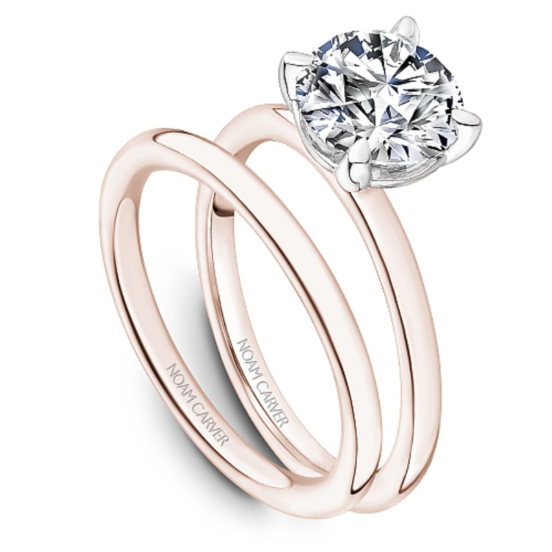 Noam Carver Engagement Ring - B371-01RWM-100A 14K Rose and White Gold