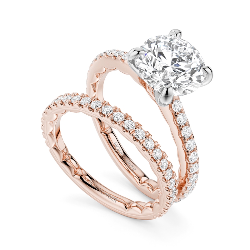 Noam Carver Engagement Ring - LU016-01RWM18-A 14K Rose and White Gold