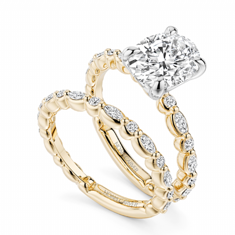 Noam Carver Engagement Ring - LU019-02YWS2-A 18K Yellow and White Gold