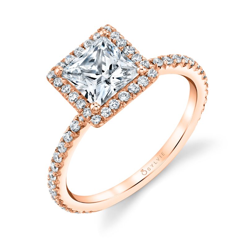 Princess Cut Classic Halo Engagement Ring - Vivian - S1793-032A8R10PP