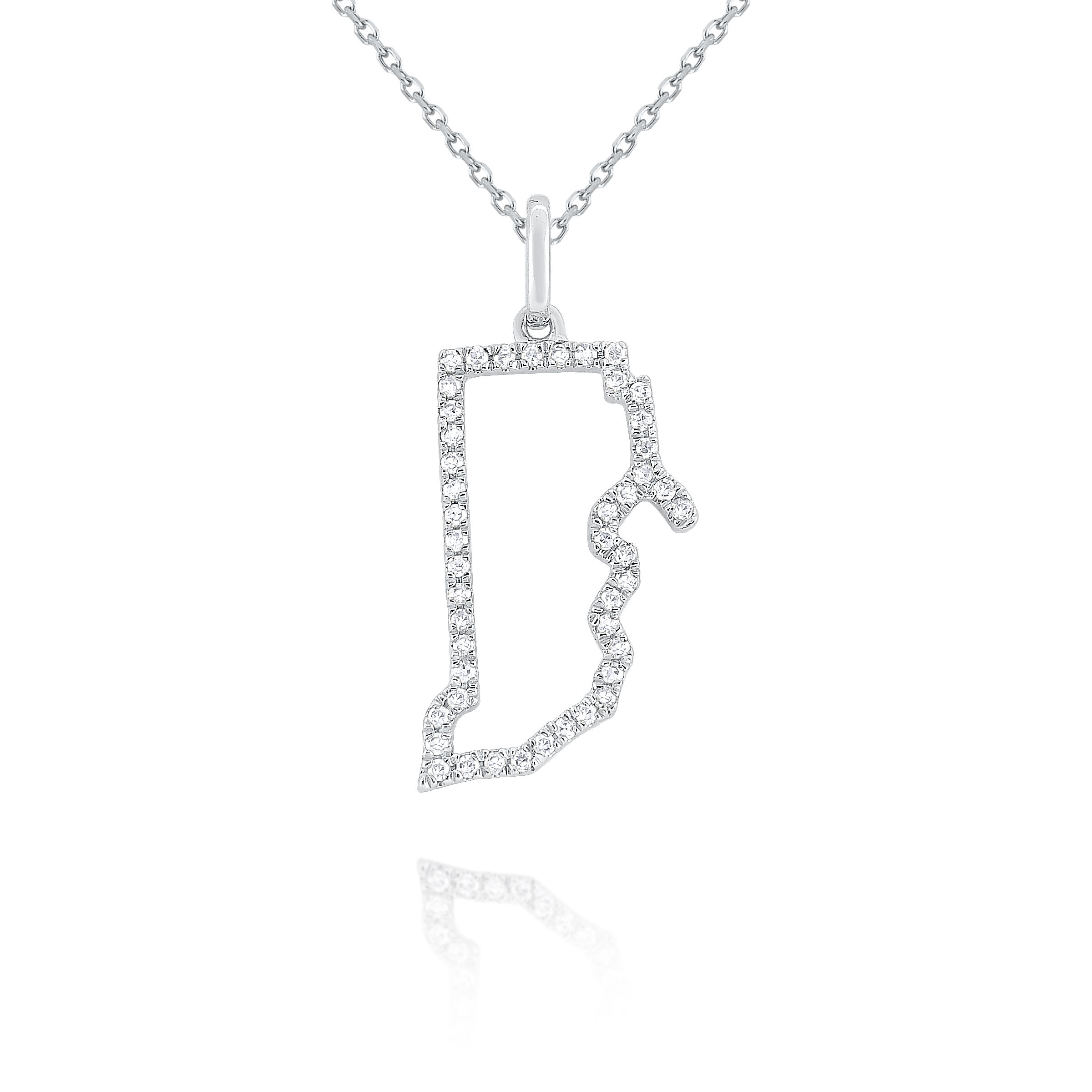 14k Diamond Rhode Island Necklace - N9497